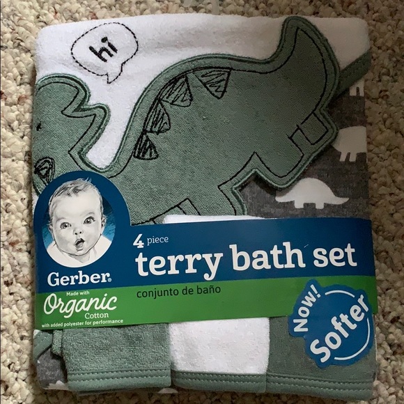 Gerber | Bath, Skin & Hair | Hooded Dinosaur Towel Set | Poshmark